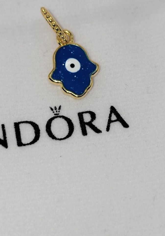 Authentic PANDORA Opalescent Blue Hamsa Hand Dangle Charm 762699C01 | eBay