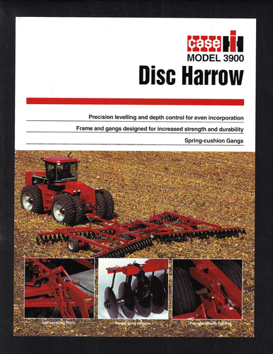 CASE IH MODEL 3900 DISC HARROW SPECIFICATIONS BROCHURE 1993 | eBay