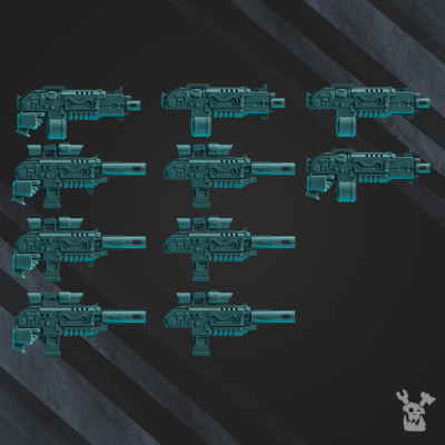 Scylla Legion Weapons Set #1 x25 Bolters Meltaguns Alpha DakkaDakka | eBay