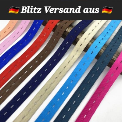1 m Lochgummi 20mm 22 Farbe Gummi Gummiband Gummilitze Gummizug ...