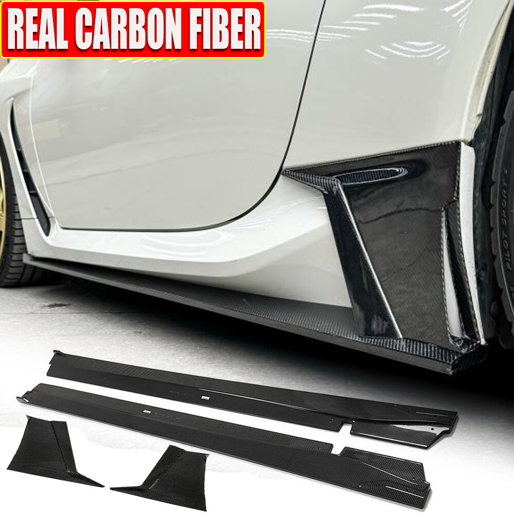 For Toyota GR86 Subaru BRZ 2022UP REAL CARBON Side Skirts Extension Lip ...