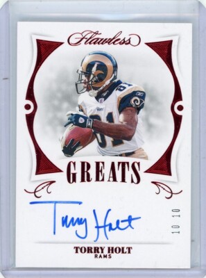 2020 Panini Flawless Greats Ruby Autograph #GR-TOH Torry Holt No 10 of ...