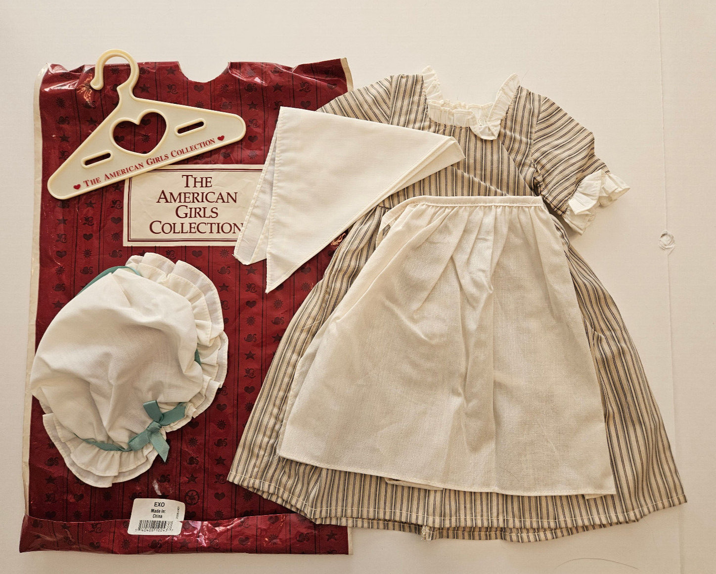 American Girl Doll Felicity's Work Gown, Mob Cap, Apron, and Kerchief ...
