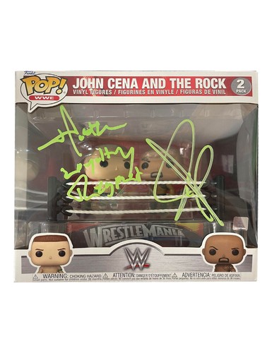 WWE Funko Pop 2 Pack John Cena vs The Rock Signed HLR by John Cena 100% ...