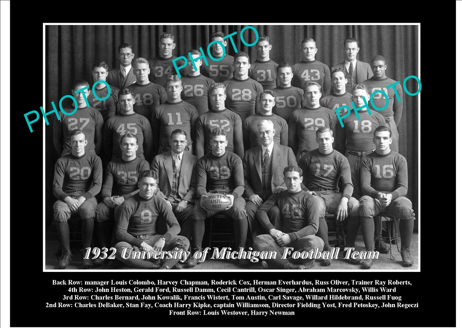 OLD POSTCARD SIZE PHOTO OF UNIVERSITY OF MICHIGAN FOOTBALL TEAM 1932 | eBay