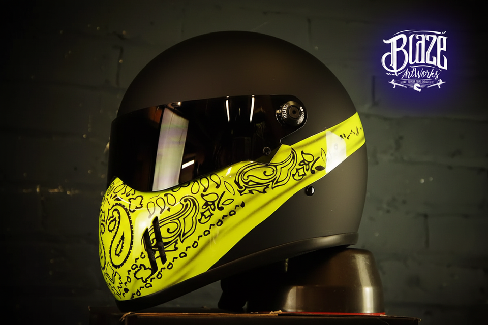 Custom Airbrushed/painted Bandana helmet design Bandit Simpson style ...