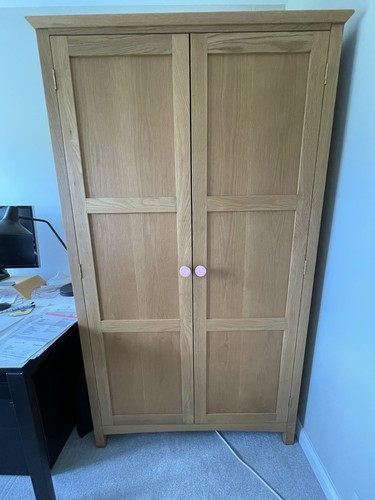 Solid Light Oak Double Wardrobe | eBay UK