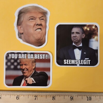 Trump / President Obama Stickers Decals Car Laptop Funny Sticker Die ...