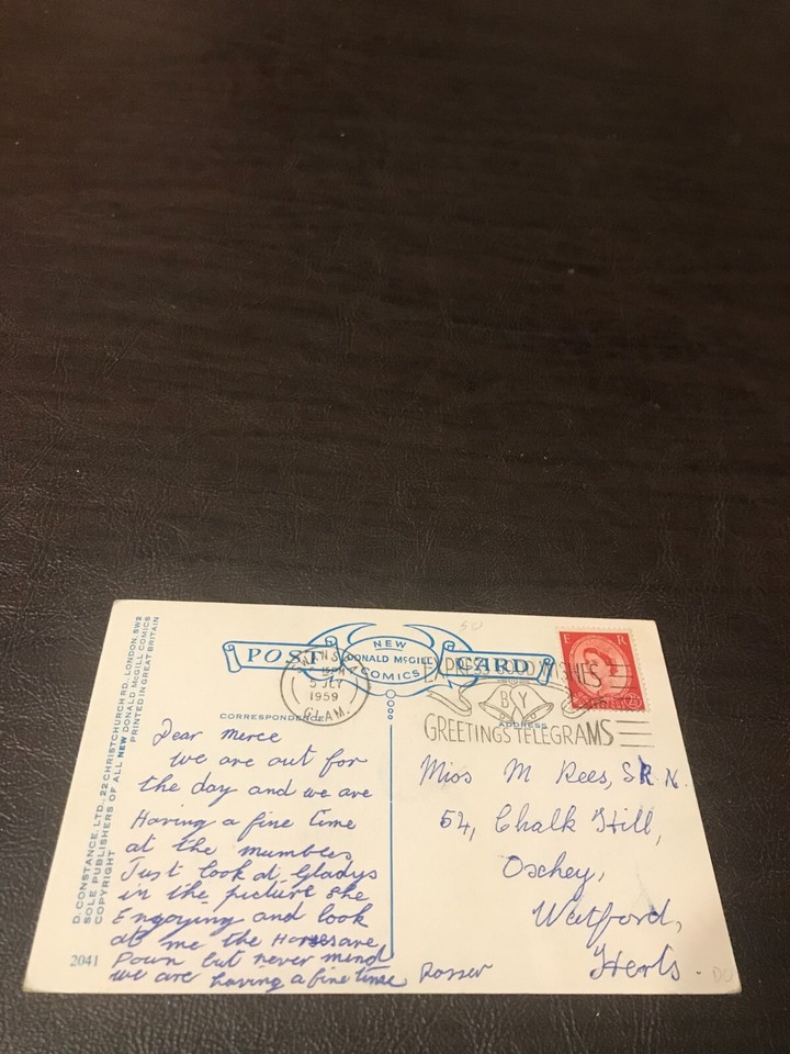 EARLY HUMOR - 1959 - POSTED POSTCARD - DON'T YOU TAKE ANY INTEREST IN ...