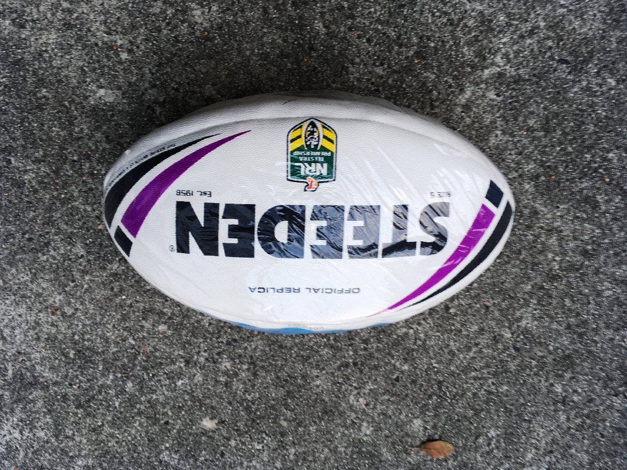 Steeden Powerade Official Melborune Storm Replica NRL Rugby Match Ball ...