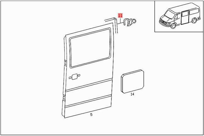 NEW SEAL MERCEDES SPRINTER 903 W903 BOX BUS A9097251200 ORIGINAL | eBay