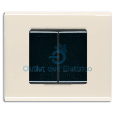 Ave Plaque White 2 Modules Side by Side For Box Round/Square 45P12BP ...