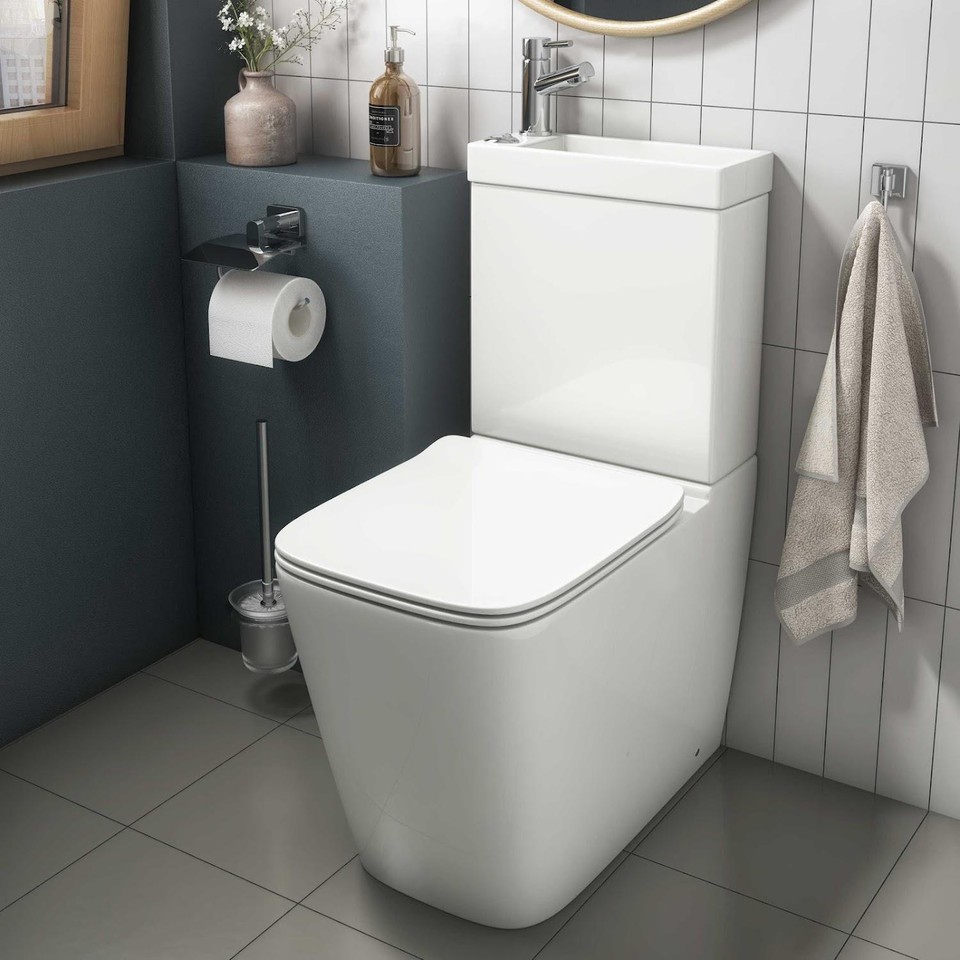 2 in 1 Toilet Basin Combo Combined Toilet WC & Sink Space Saving ...