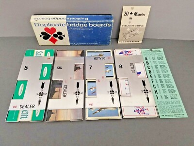 1969 J-R Aluminum Duplicate Bridge Boards Poker Card Set B Metal in Box ...