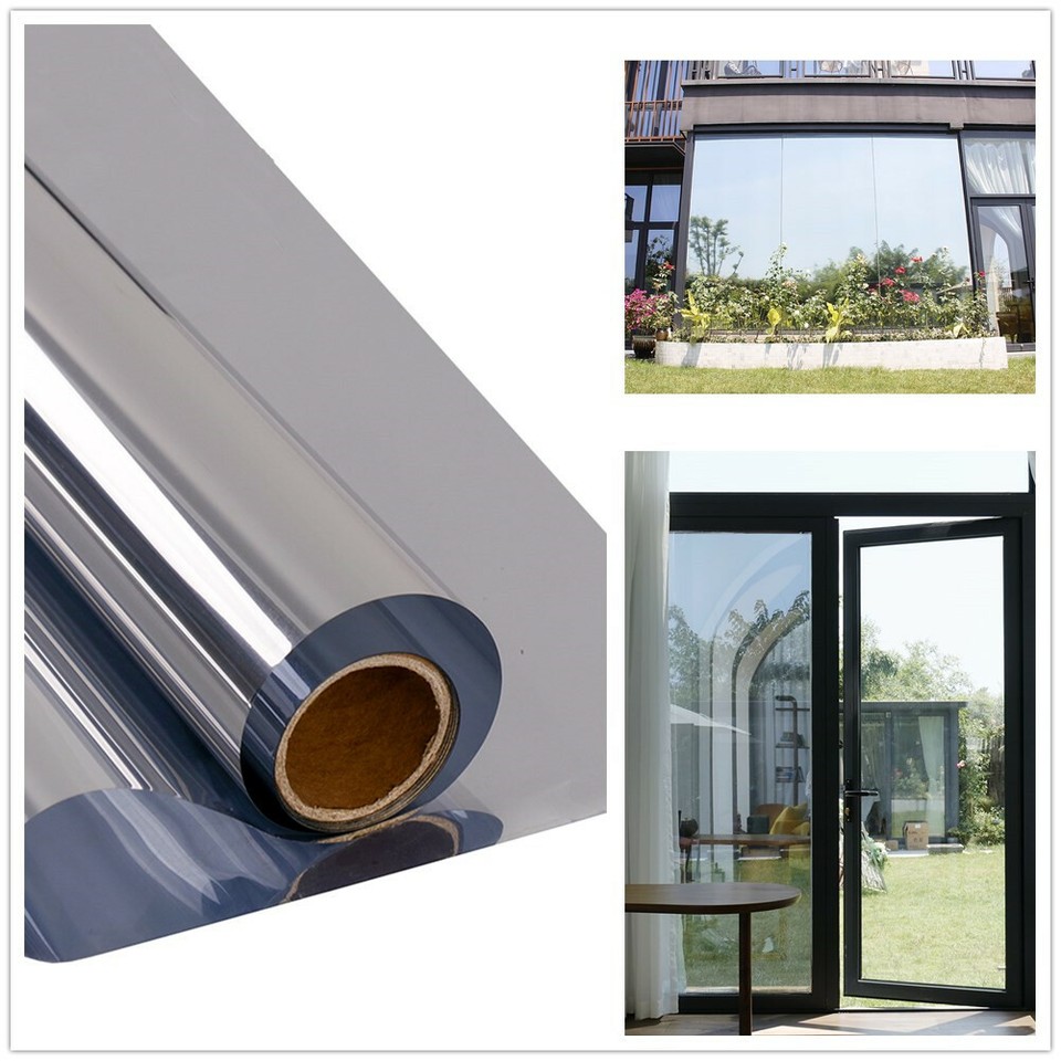 90x200cm Window Film Silver Mirror Reflective Tint Privacy One Way ...