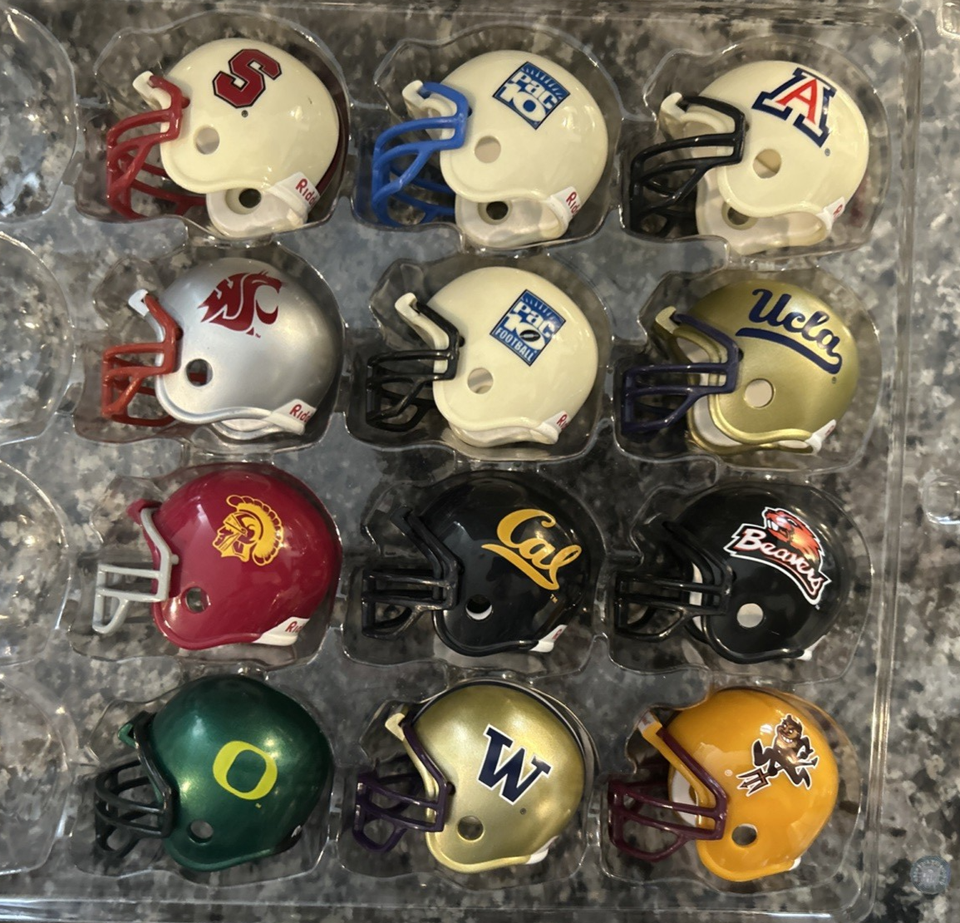 Pac 10 Conference Mini Helmet Set Riddell 2” Pocket Pro Traditional | eBay