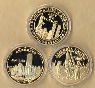 Lest We Unites Remember 911 9-11 Challenge Commemorative Medallion Gold ...