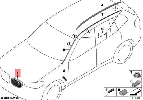 Genuine BMW X3 G01 G02 X3 18d TX11 TX12 Grille Front Left 51137478669 ...
