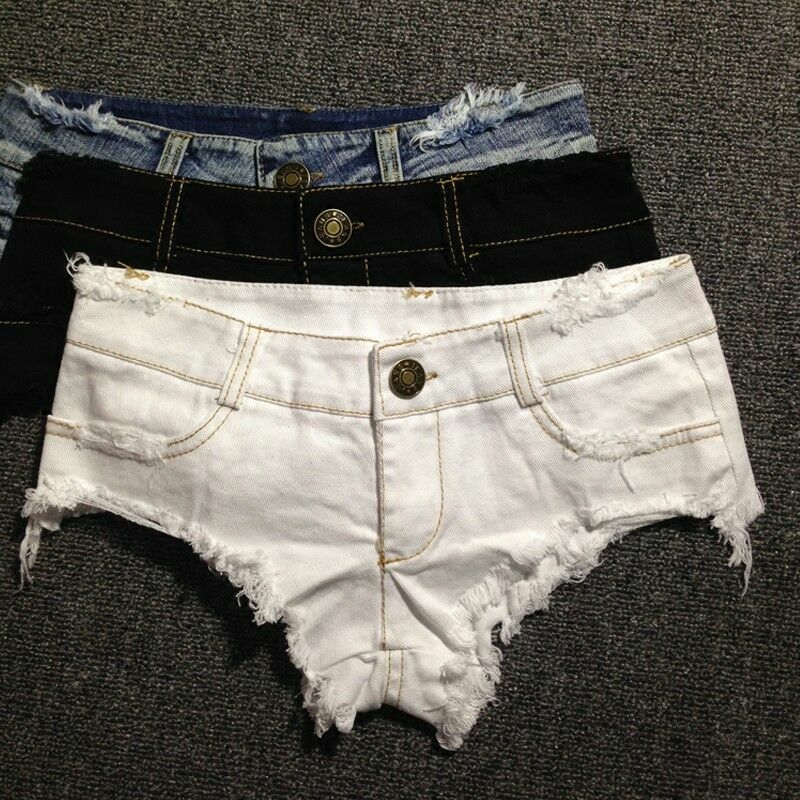 Women Denim Mini Hot Pants Sexy Shorts Low Waist Jeans Ripped Clubwear ...