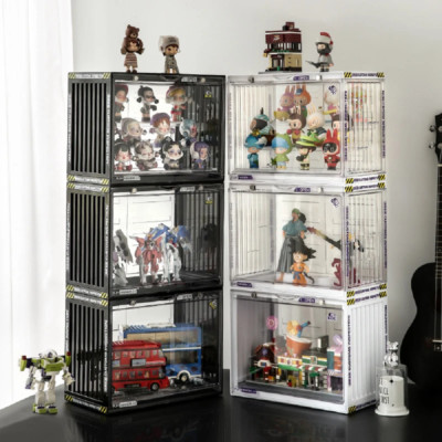 Clear Acrylic Display Case 3 Tier Display Shelf Dustproof Blind Box ...
