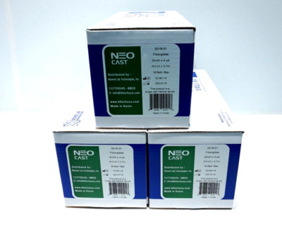 3 BOXES - NEO CAST 2 FIBERGLASS CASTING TAPE 2" X 4YD (10 ROLLS per BOX ...