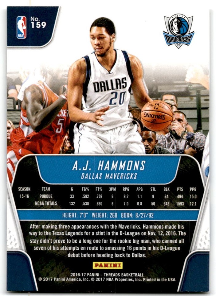 2016 Panini Threads #159 A.J. Hammons | eBay