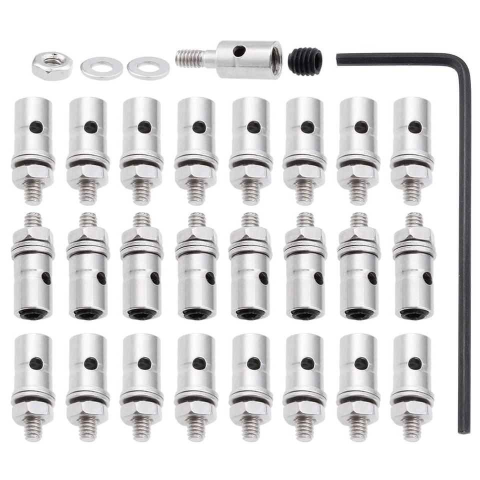 25pcs Adjustable Pushrod Connector Linkage Stoppers D1.3mm RC Airplane ...