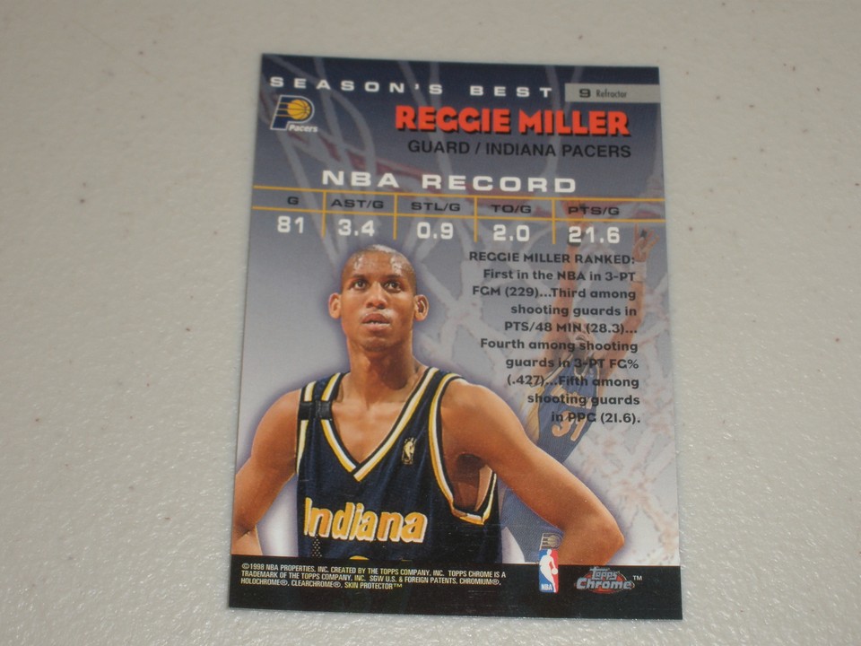 1997-98 Topps Chrome Season's Best Refractor #9 Reggie Miller B | eBay