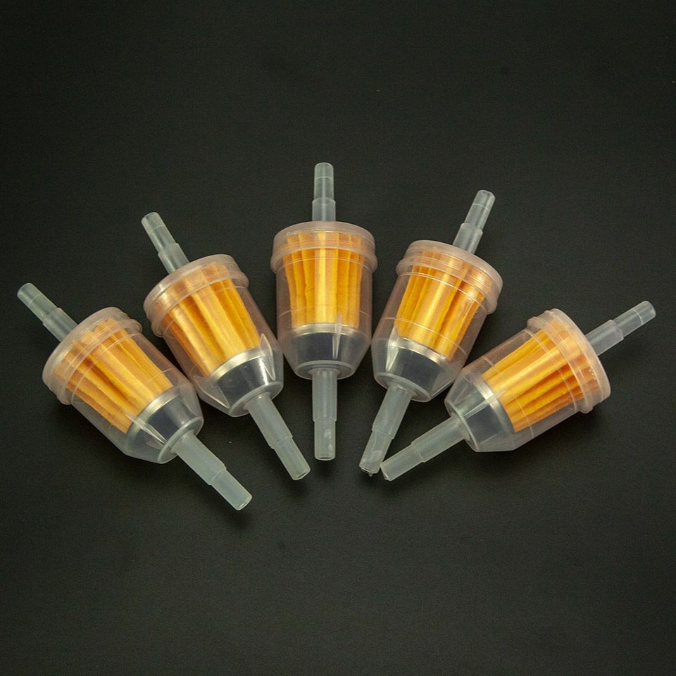 5PCS Plastic Motor Inline Gas Oil Fuel Filter Small Engine For 1/4'' 5/ ...