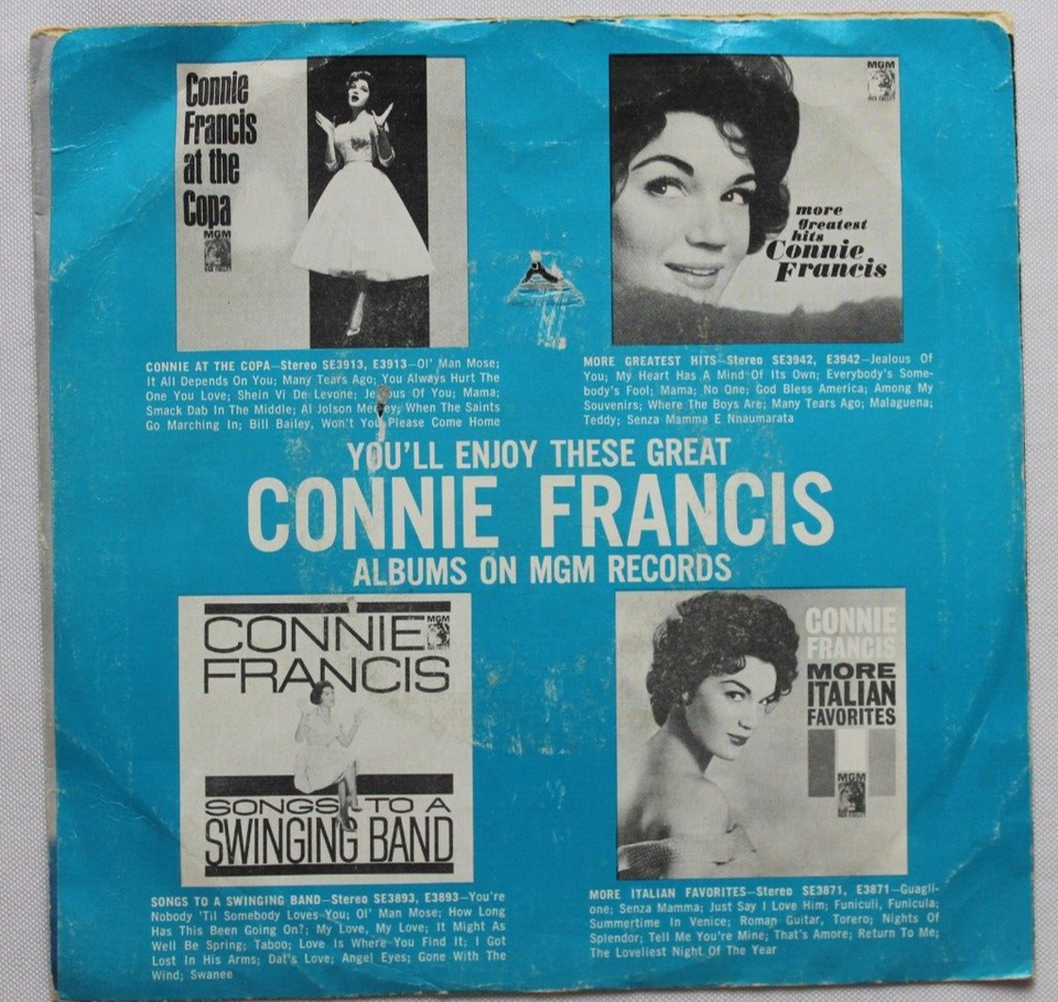 CONNIE FRANCIS HOLLYWOOD / DREAMBOAT 45 7" SINGLE & PICTURE SLEEVE ...