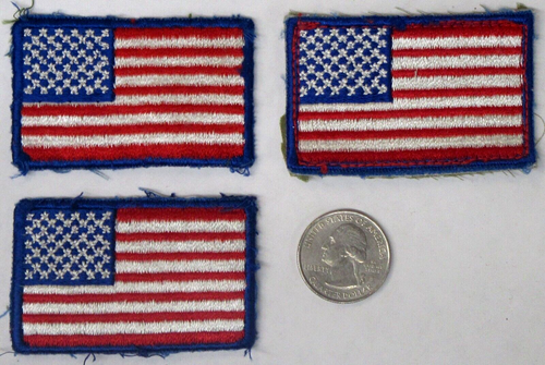 lot of 3 vintage AMERICAN FLAGS patches BSA Boy Scouts America PATCH z5 ...