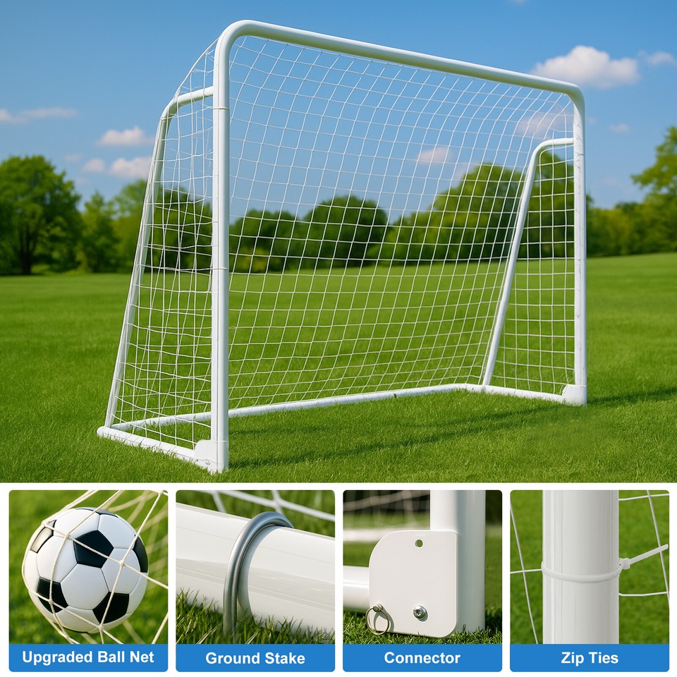 6x4/8x6/10x6.5/12x6/16x7ft Soccer Goals for Backyard, Foldable Steel ...