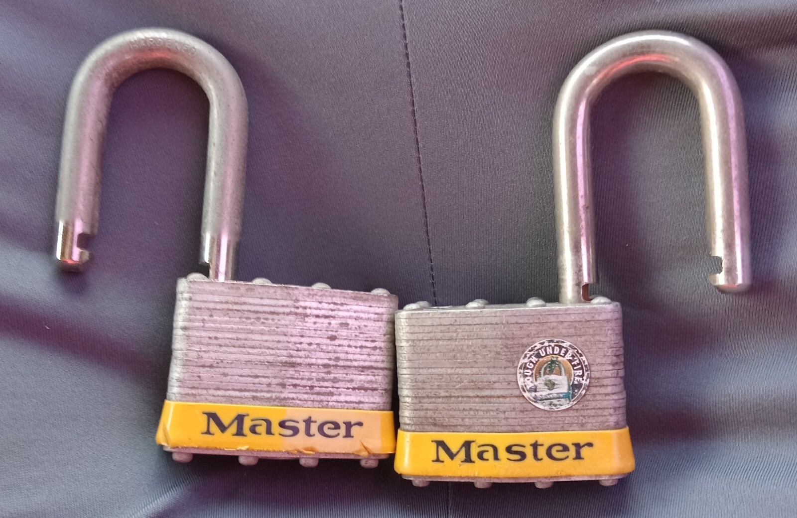 Lot Of 2 Master Lock Yellow Band No. 5 - Heavy Duty Padlocks with 1 ...