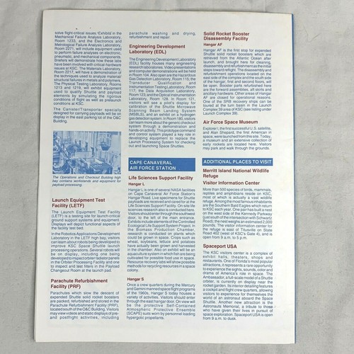 NASA Booklet Map KSC Employee Open House Kennedy Space Center Florida ...