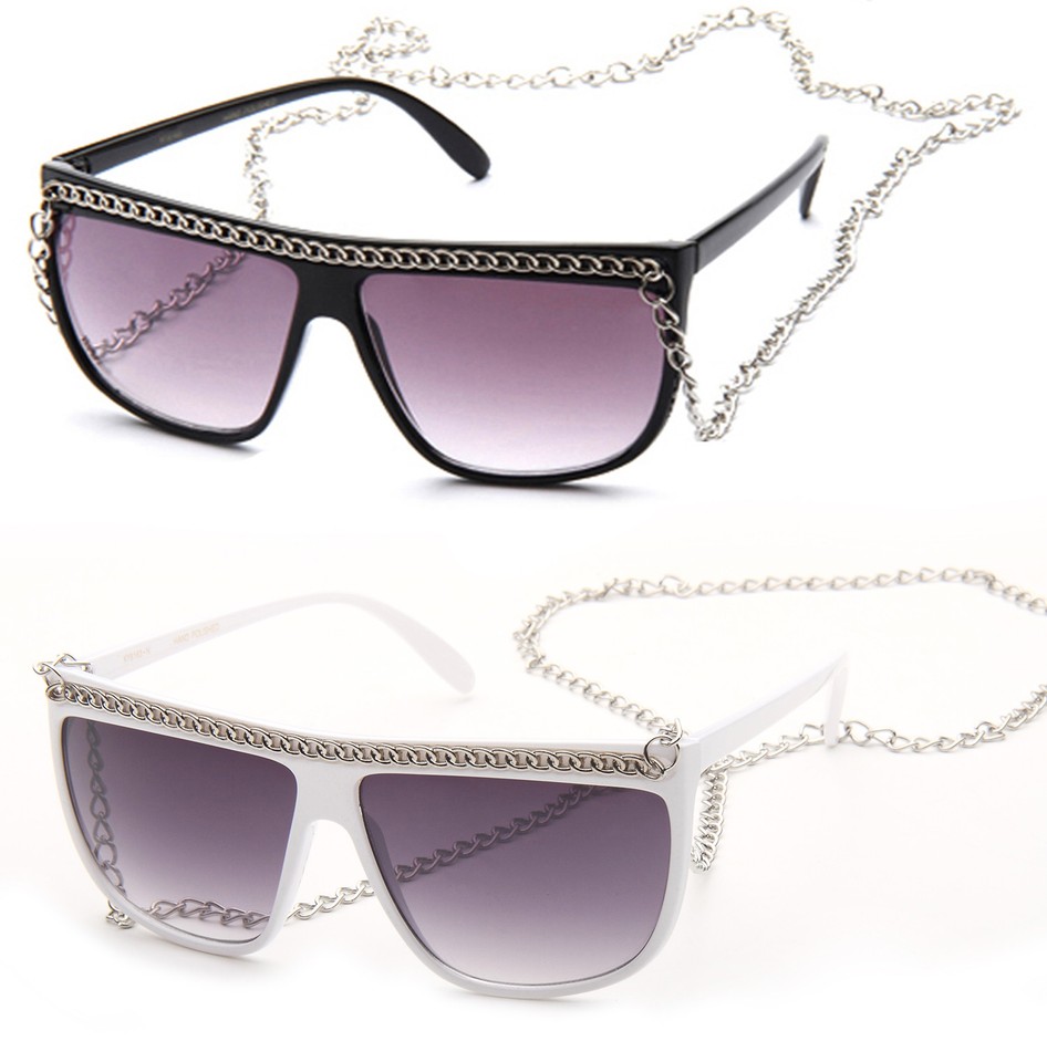 Black Snooki Sunglasses Long Chain Women GaGa Glasses Jersey Shore ...