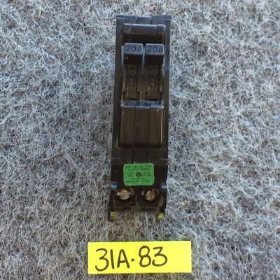 GE TR2020 Tandem twin 20/20 Amp 240VAC Type TR CIRCUIT Breaker TR-2020 ...