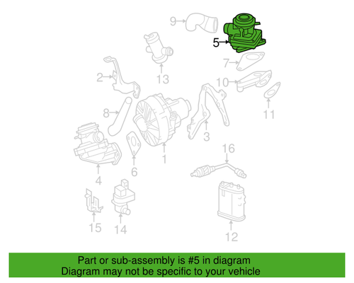 Mercedes Benz SLK350 SLK280 Secondary Air Injection Pump Check Valve ...