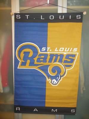NEW St. Louis RAMS 29" X 45" BANNER FLAG ~ All Cotton ~ | eBay