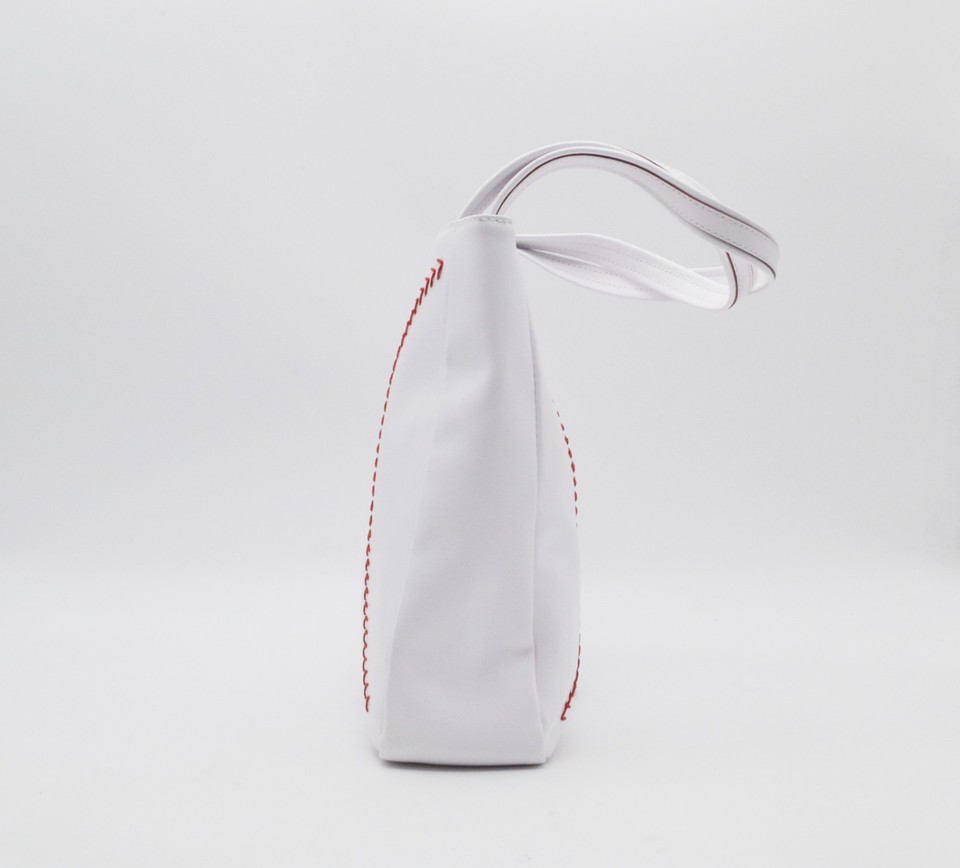 Leather Baseball Purse Handbag, White w/ Red Baseball Seams, Best ...