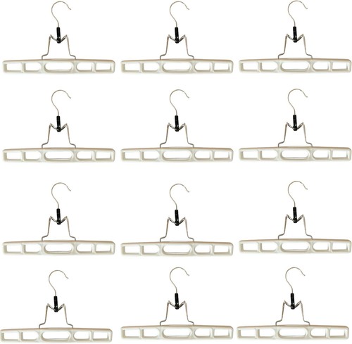 12 Pack Premium Skirt Hangers - Thin Space Saving Pant Hangers Set with ...