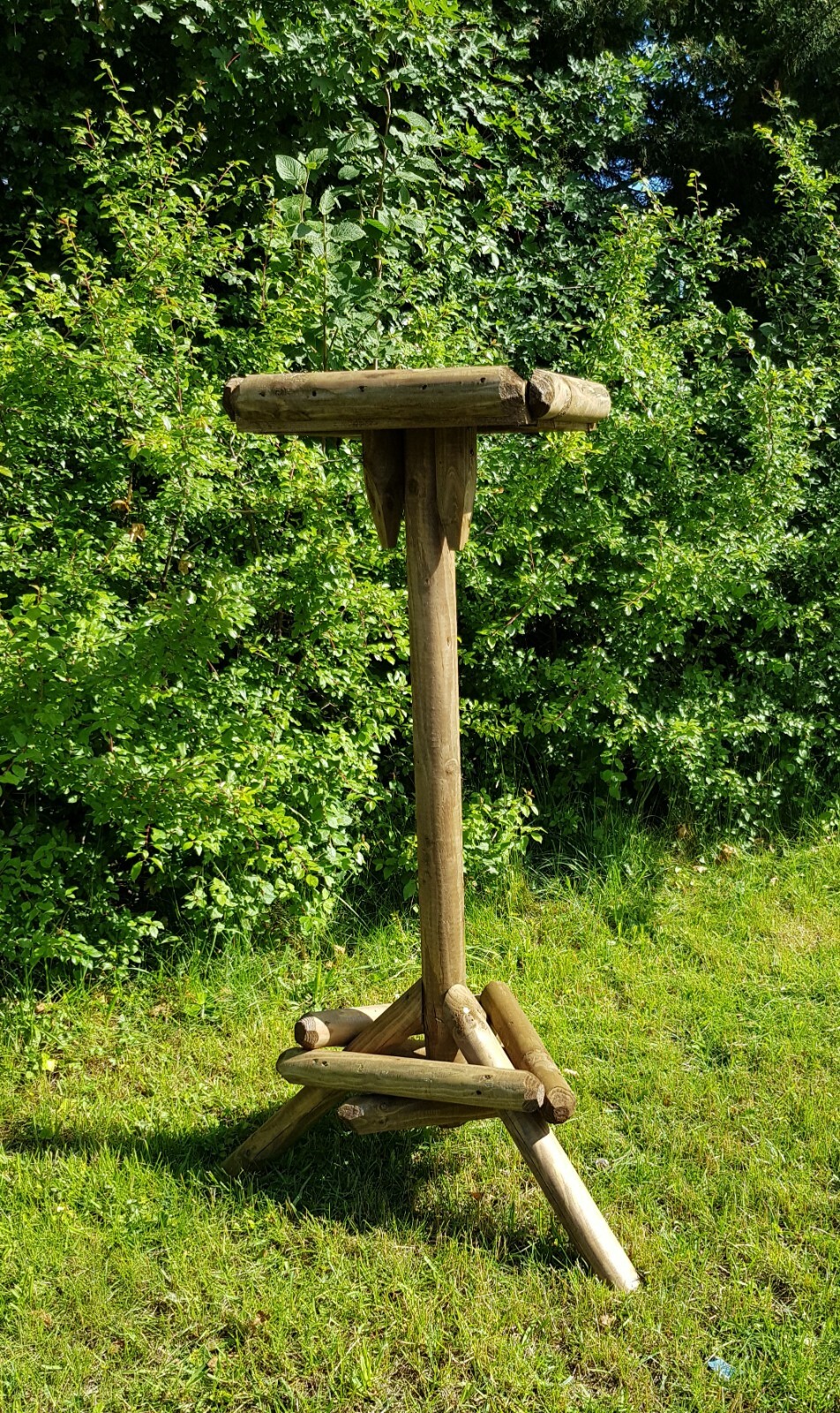 hand made wooden traditional flat top rustic bird table | eBay