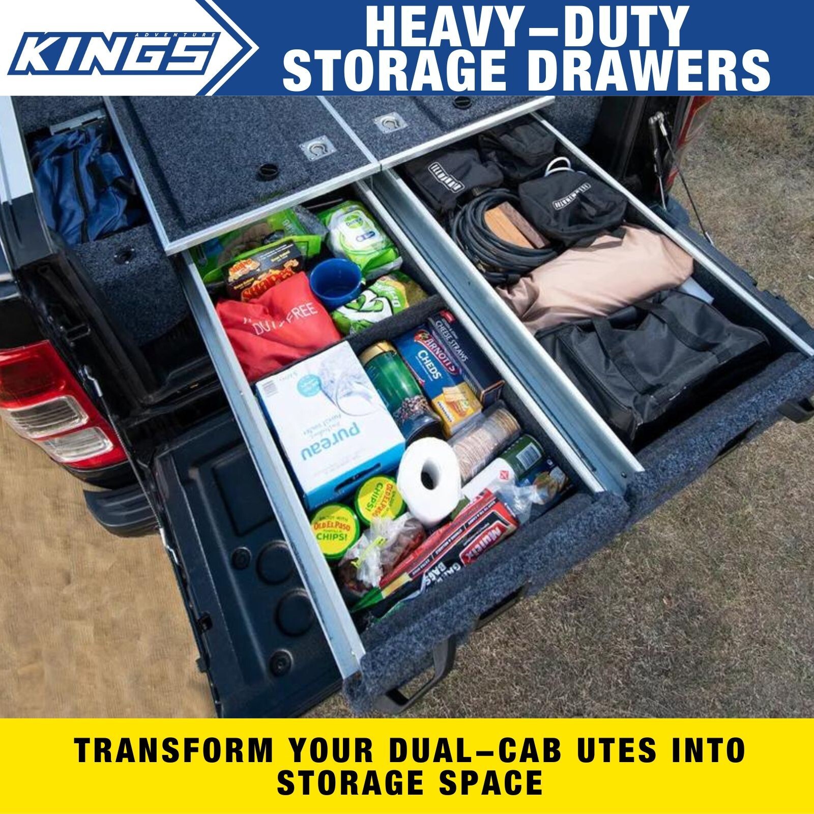Titan 1300mm Drawers Suitable for Utes Pair with Fridge Slide Car Van ...