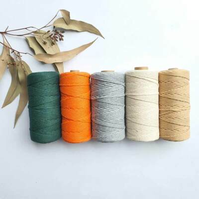 3mm Macrame Cord Cotton Rope x100m Twisted String Coloured Natural DIY ...