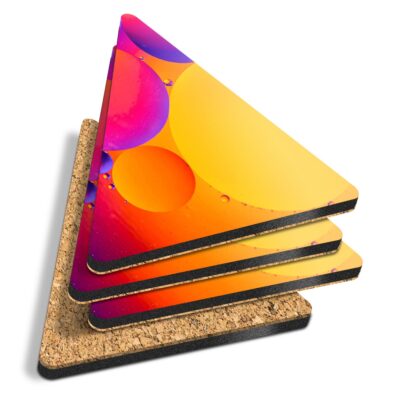 4x Triangle Coasters - Colourful Bubbles Retro #12881 | eBay UK