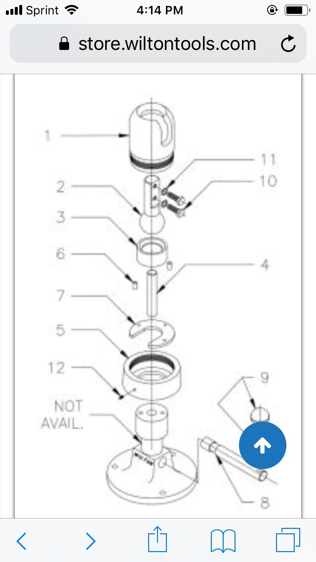 WILTON POW-R-ARM 301 MECHANICAL WORK POSITIONER VISE MOUNT CROWN NUT ...