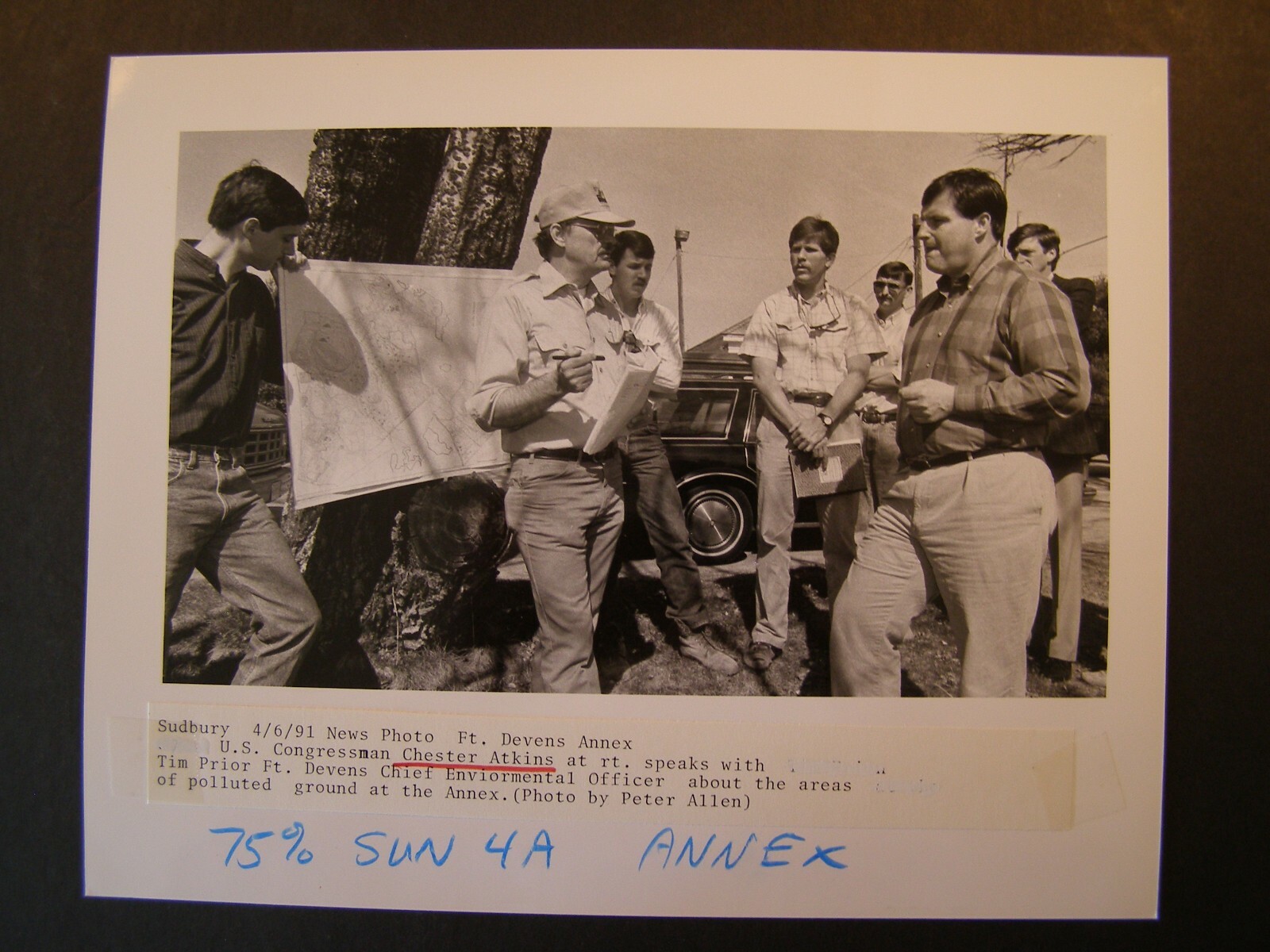 Glossy Press Photo 1991 Congressman Chester Atkins Tim Prior Ft Devens ...