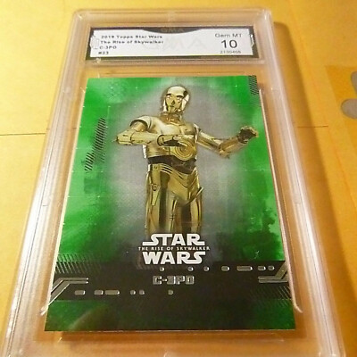 C-3PO 2019 STAR WARS THE RISE OF SKYWALKER GREEN # 23 GRADED 10 L@@@K ...