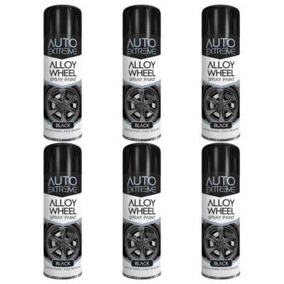6x Black Alloy Wheel Spray Paint Auto Extreme Smooth Finish Fade ...