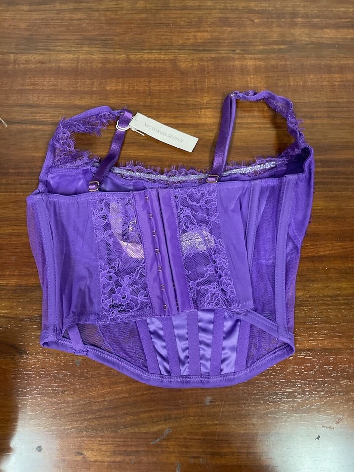 Victoria's Secret Dream Angels Corset Bra w/out Padding Purple Small | eBay