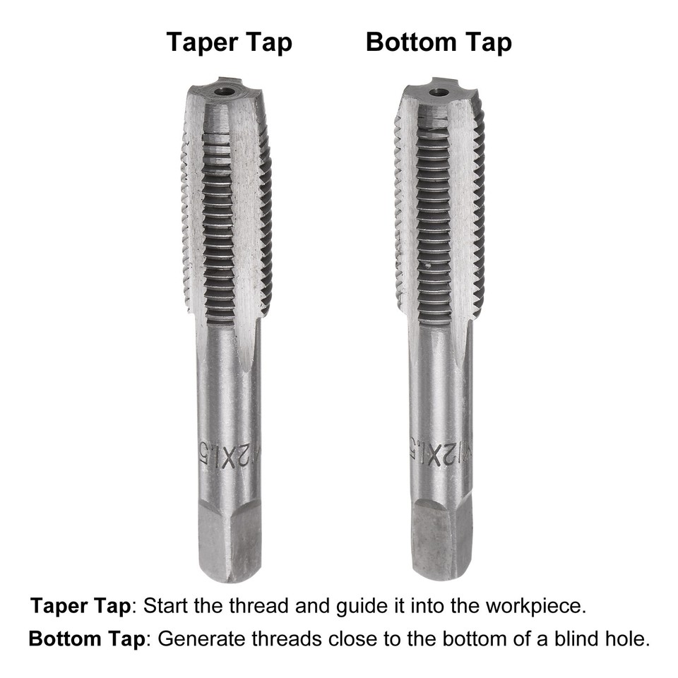 3pcs M12 x 1.5 Taper/Bottom Thread Taps + Round Die Metric Hand Tap ...